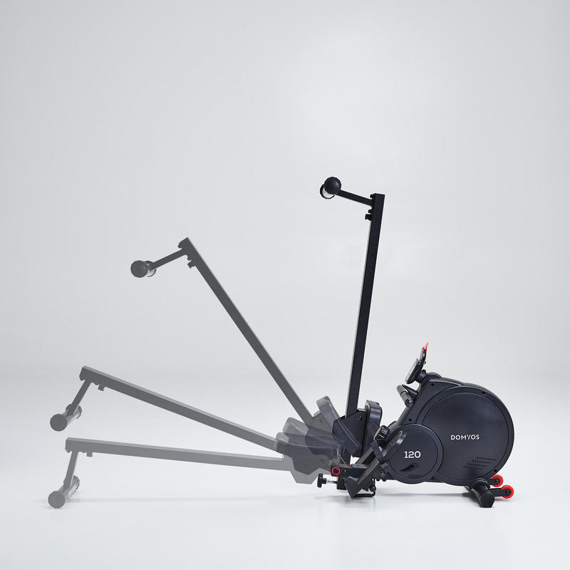 Rowing machine with wheels, folding. Max person weight: 130 kg. - Steel ...
