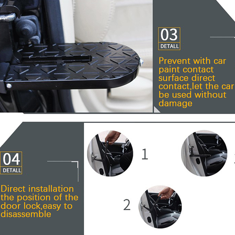 LANG Multifunction Foldable Car Roof Rack Step Car Door Step Universal ...