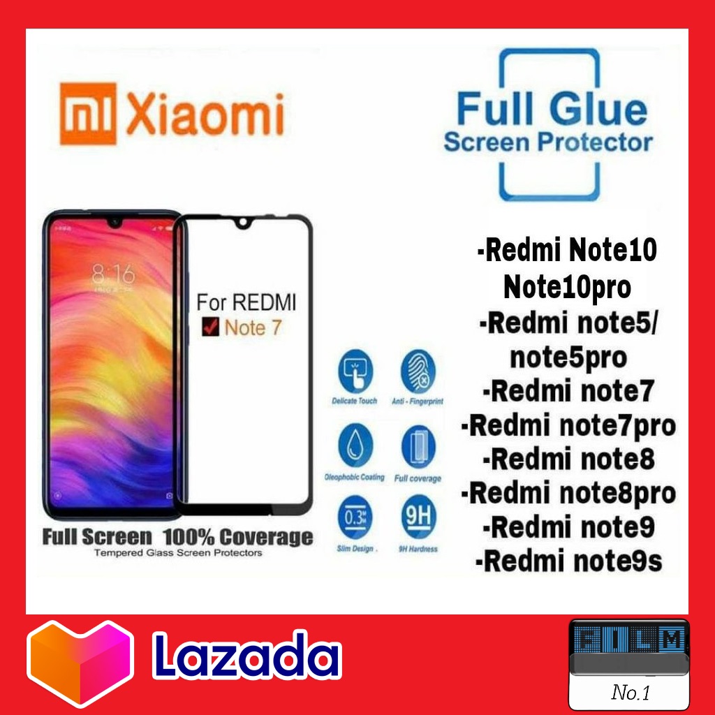 ฟิล์มกระจก เต็มจอ ฟิลม์กระจกนิรภัย กันรอย กันแตก ฟิลม์ 9D Xiaomi Mi รุ่น Redmi5 Note5/Note5Pro ...
