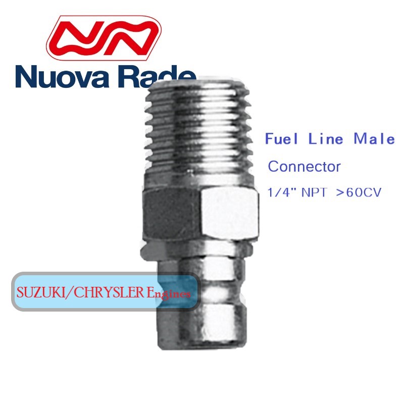 NUOVA RADE Fuel Line Μale Connector 1/4'' NPT >60CV Chromed Brass for ...