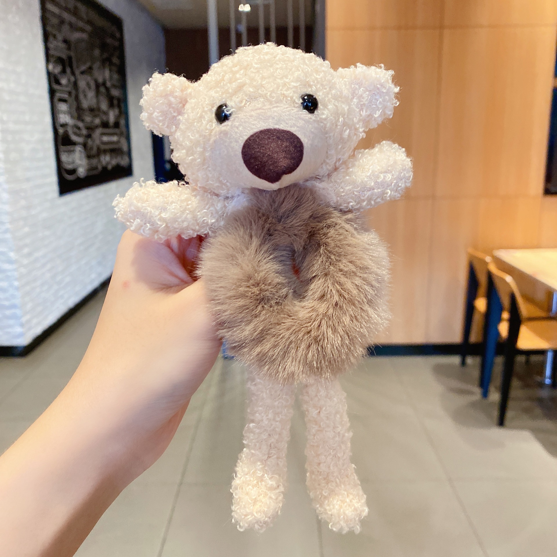 novelty Cartoon Bear elastic Rubber Bands Hairball Plush Soft Hair Tie ...