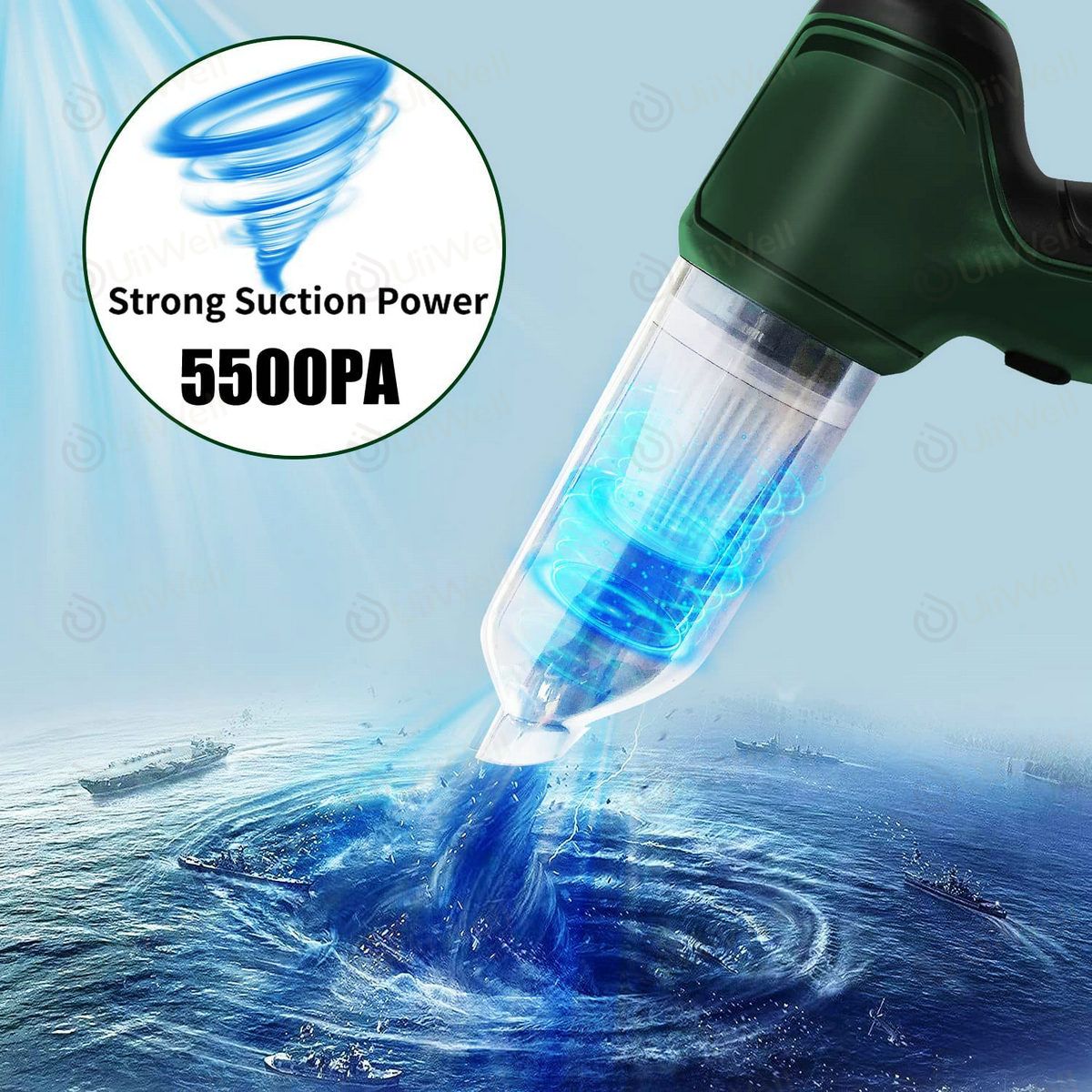 เครื่องดูดฝุ่นในรถ เครื่องดูดฝุ่นเล็ก เครื่องดูดฝุ่นแบบไร้สาย 150W แรงดูดทรงพลัง58000Pa ชาร์จแบต ...