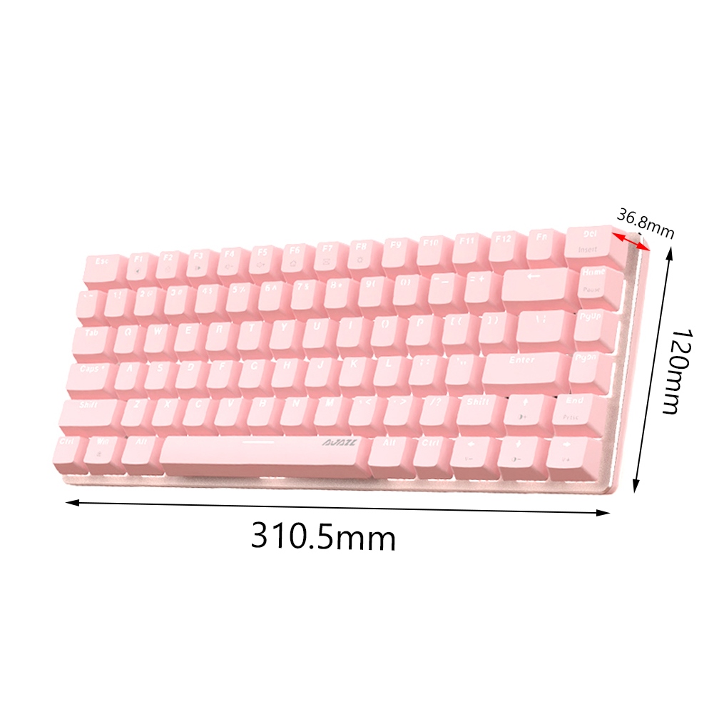Pink cute Gaming Mechanical Keyboard USB Wired 61/87/104 keys with RGB ...