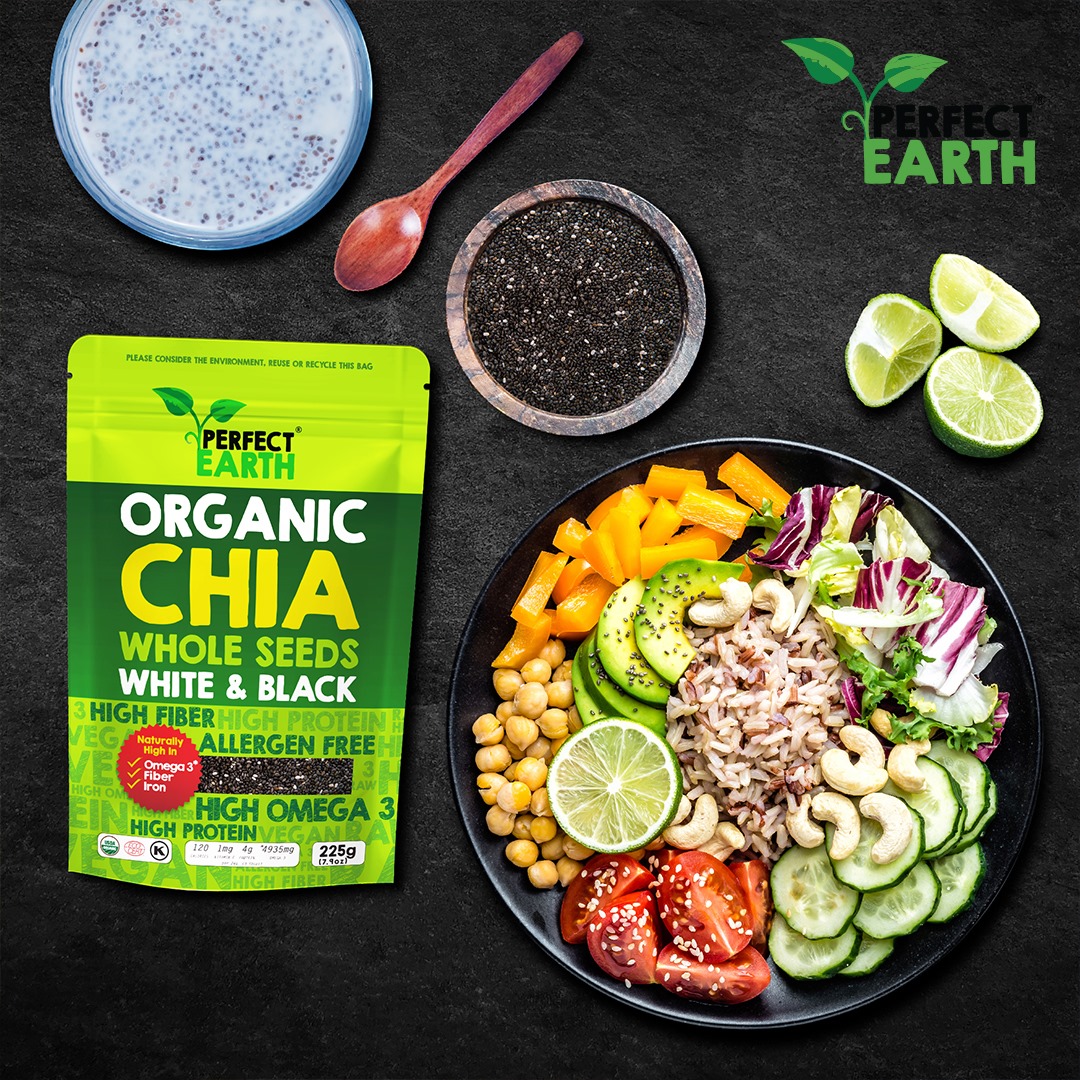 Perfect Earth Chia Seeds 225 g. เพอร์เฟคเอิร์ธ เมล็ดเจียออร์แกนิค 225 ...