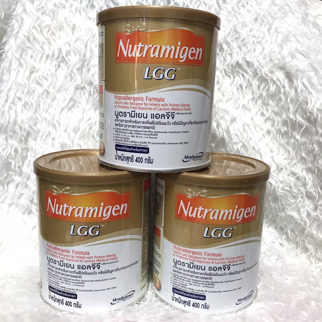 Nutramigen LGG นมผงสูตรพิเศษขนาด 400 กรัม ( 3 กระป๋อง ) - GlomGlom Baby ...