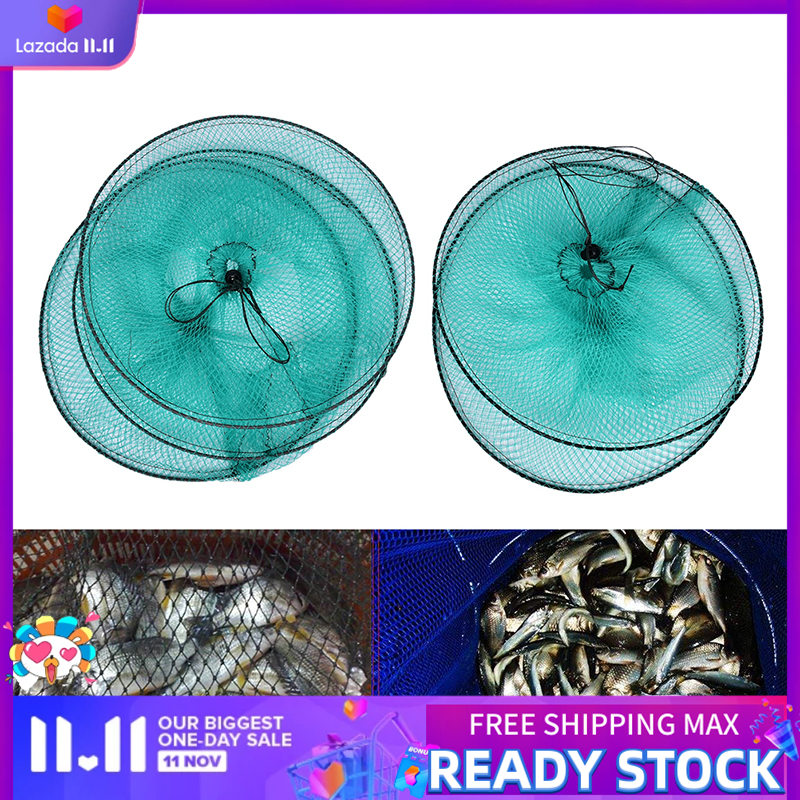 CHUA ????Ready Stock????Folding Round Metal Frame Nylon Mesh Crab ...
