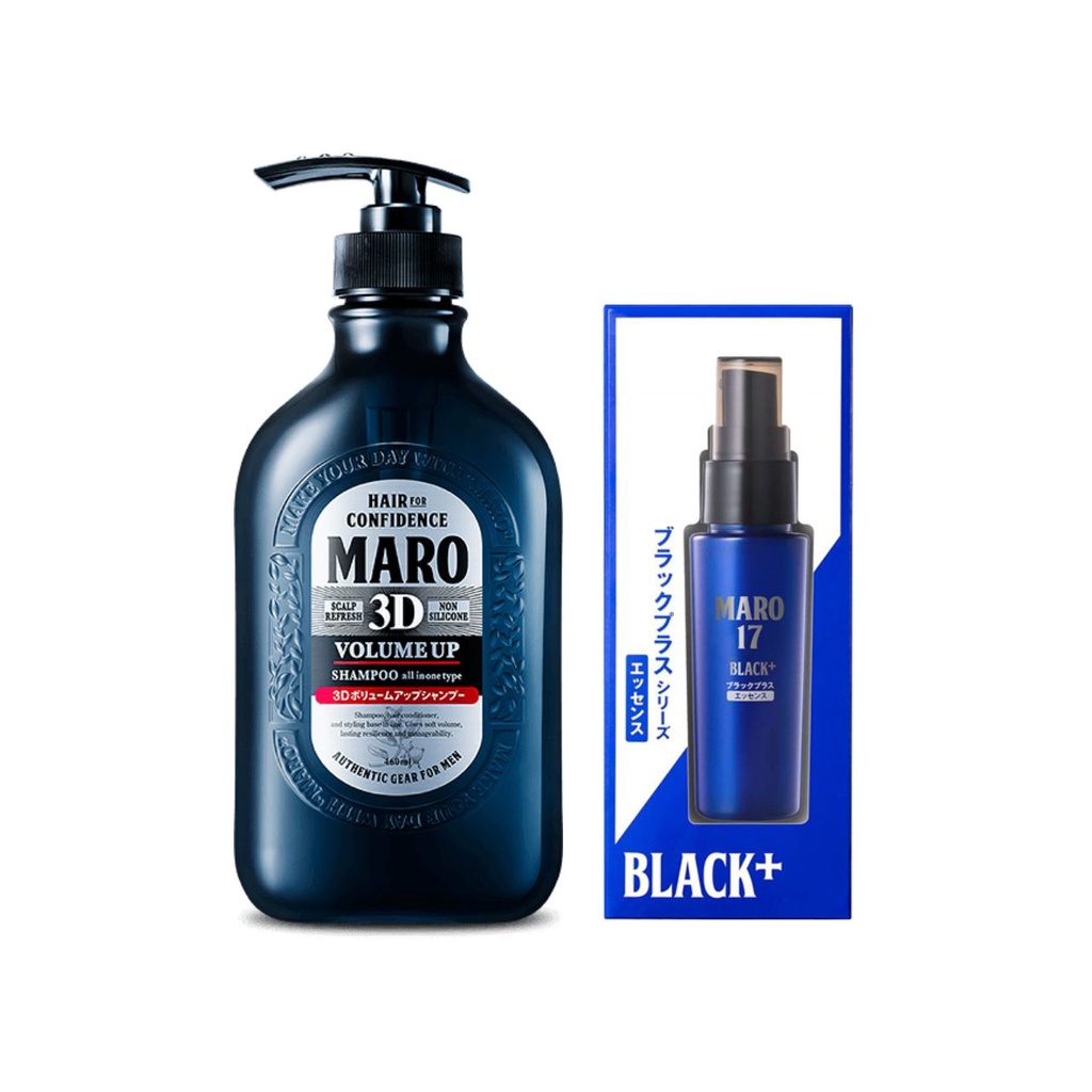 Maro เซ็ตผมดกดำ จัดแต่งทรงไม่ง้อแว็ก แชมพู+เอสเซ้นส์ สูตร 3D Volume Up ...
