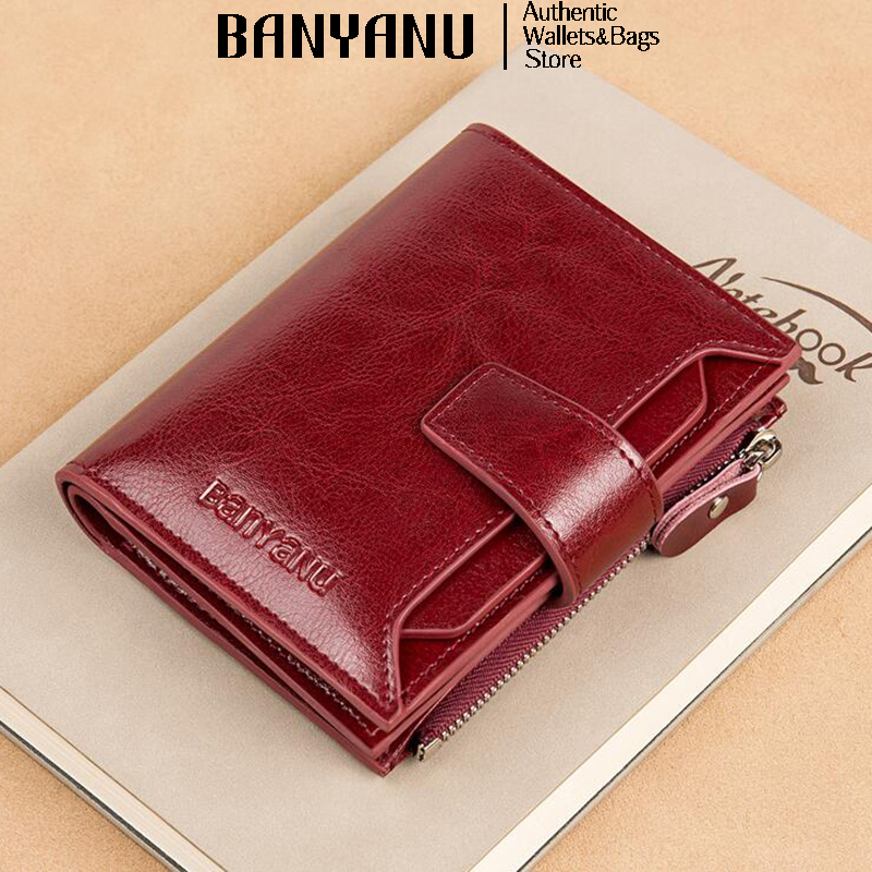 BANYANU ความจุขนาดใหญ่ผู้หญิงหนังแท้กระเป๋าสตางค์ใบอนุญาตขับรถผู้ถือ ...