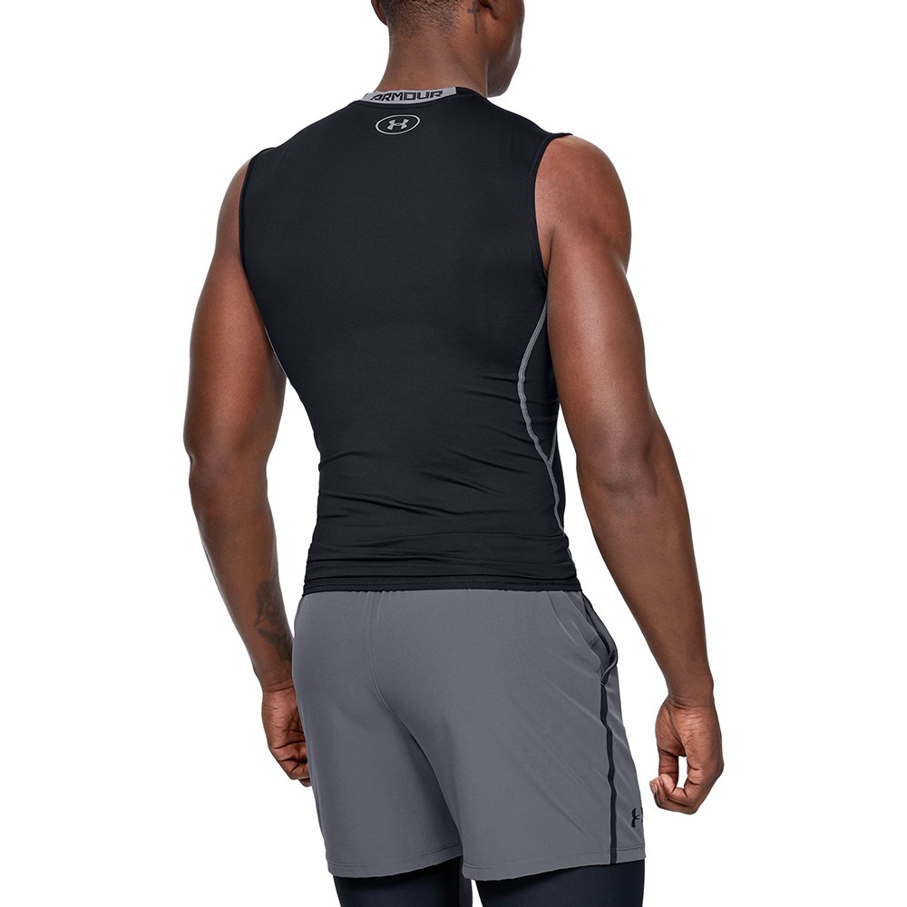 Under Armour UA Men's HeatGear Armour Sleeveless Compression Shirt ...