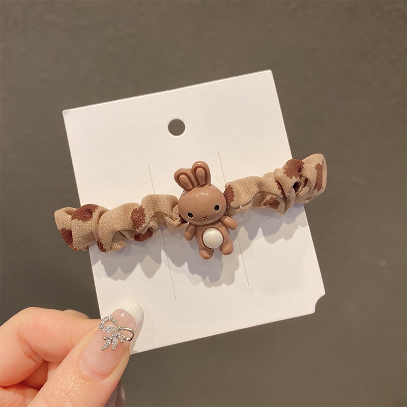 Coffee Color Scrunchie 2021 New Bear Hair Tie tail Rubber Band | Lazada ...
