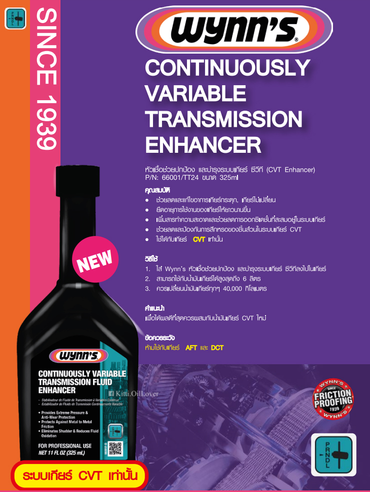Wynns CVT Transmission Fluid Enhancer Additive หัวเชื้อ น้ำยาบำรุงรักษา ...
