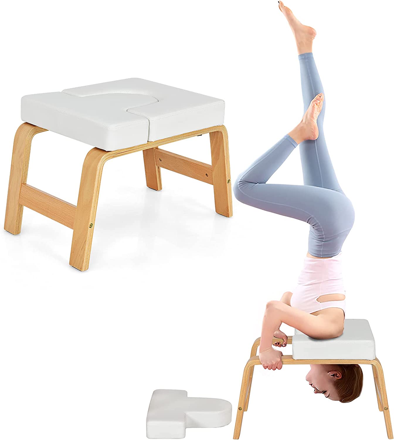 Yoga Headstand Bench Upside Down Chair for Balance Training Body ...