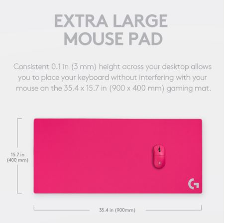 LOGITECH ️FLASH SALE️ (ราคาพิเศษ) GAMING MOUSE PAD G840 XL MAGENTA (GMP ...