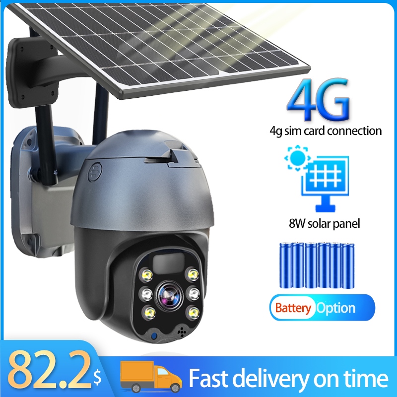 Solar IP Camera Outdoor 4G Sim Card Video Surveillance Camera WiFi 360 ...
