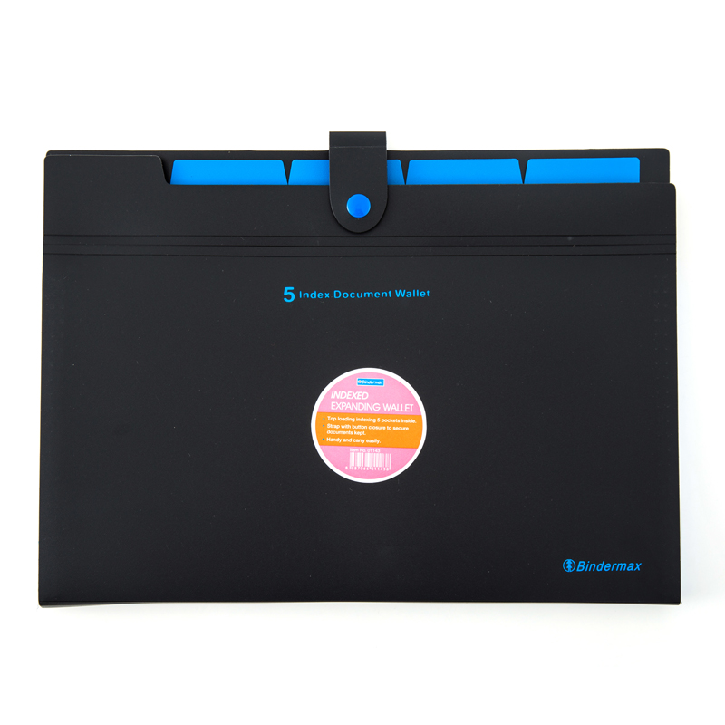 Bindermax แฟ้มกระเป๋าพลาสติก 5 ช่อง A4 รุ่น 01143 คละสี - OfficeMate ...