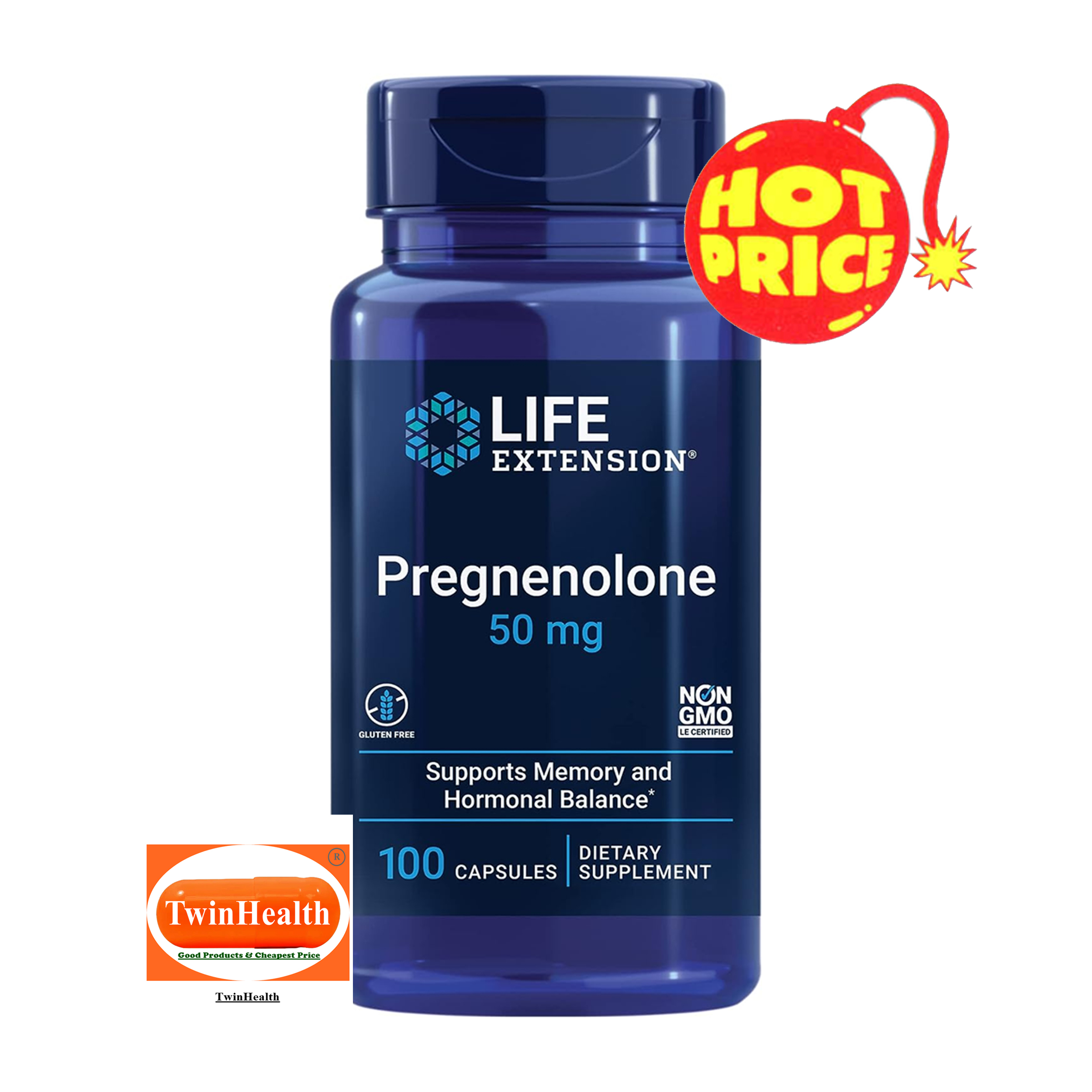 Life Extension Pregnenolone 50 mg / 100 capsules | Lazada.co.th