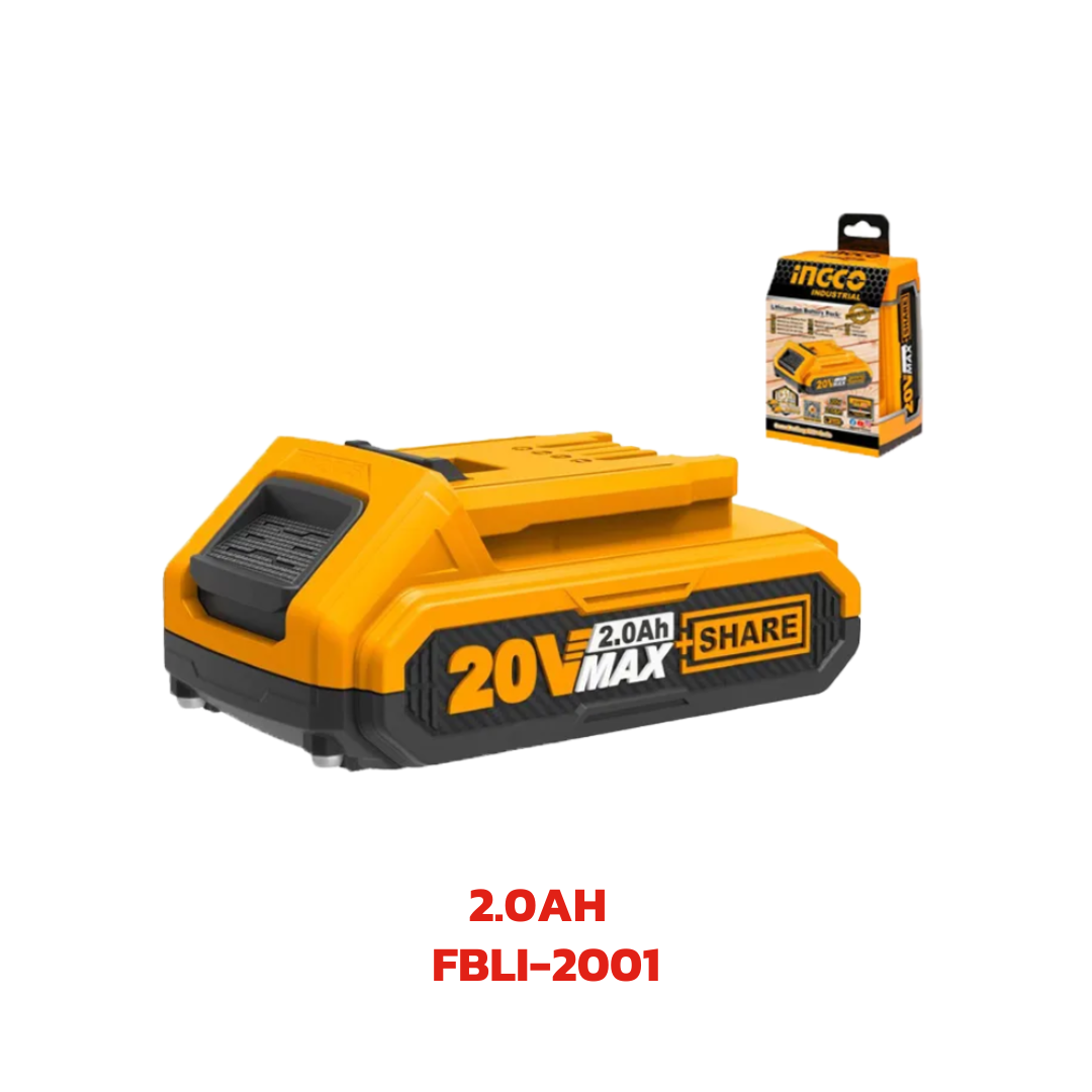 INGCO แบตเตอรี่ ลิเธียม-ไออน 20V (2AH-FBLI2001 / 4AH-FBLI2002 / 6AH ...