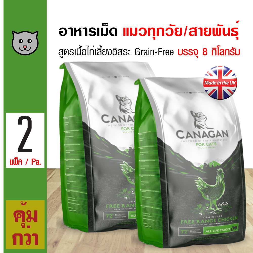 Canagan Cat Free Range Chicken 8 Kg. อาหารแมว สูตรเนื้อไก่เลี้ยงอิสระ ...