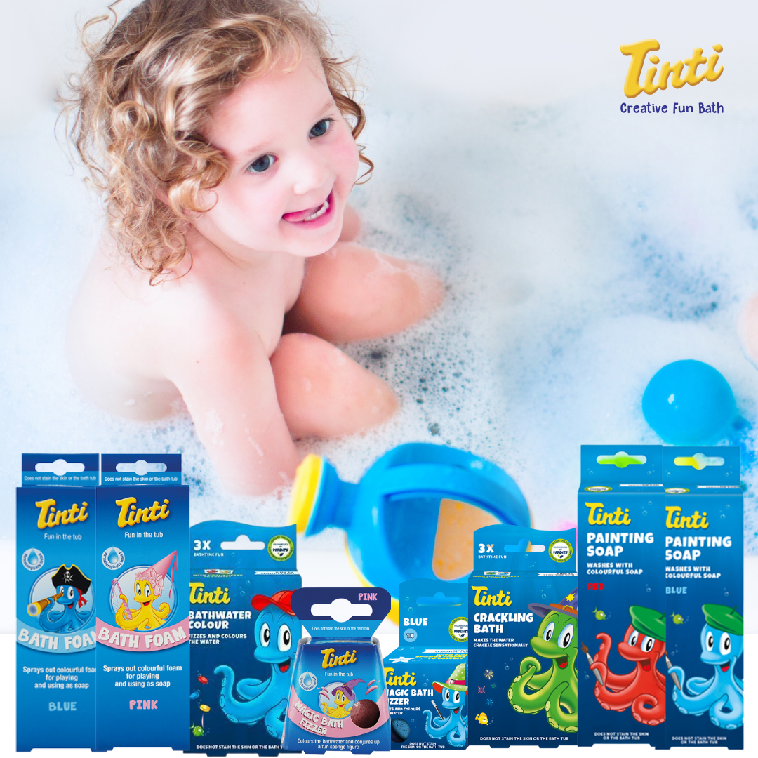 TINTI® บาธบอมบ์ 2 สี ลูกใหญ่ มีของเล่นด้านใน เปลี่ยนสีน้ำ สำหรับเด็ก ...