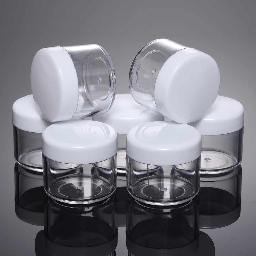 10pcs 2g/3g/5g/10g/15g/20g Empty Plastic Clear Cosmetic Jars Makeup ...