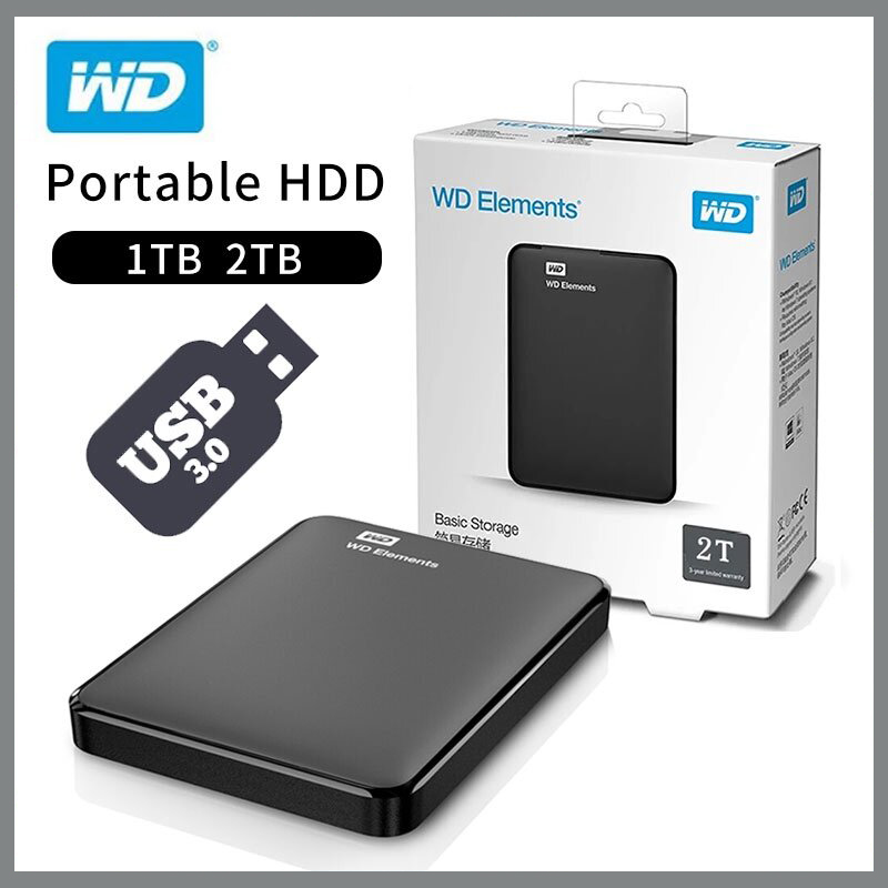ส่งจากกรุงเทพ WD 2TB USB 3.0 HDD 2.5 ( ฮาร์ดดิสพกพา Internal Harddisk ...