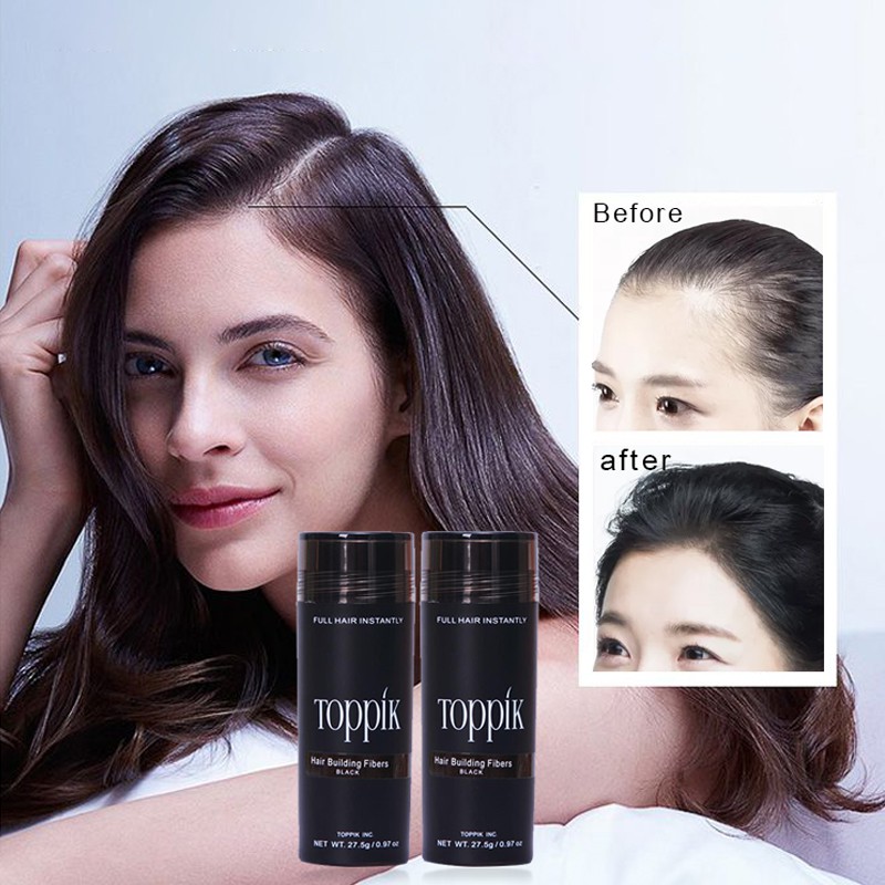 ผงไฟเบอร์สีดำ Toppik ผงไฟเบอร์เพิ่มผมหนา Toppik Hair Building Fiber ปิดผมบาง หัวล้าน ผมบาง ขนาด ...