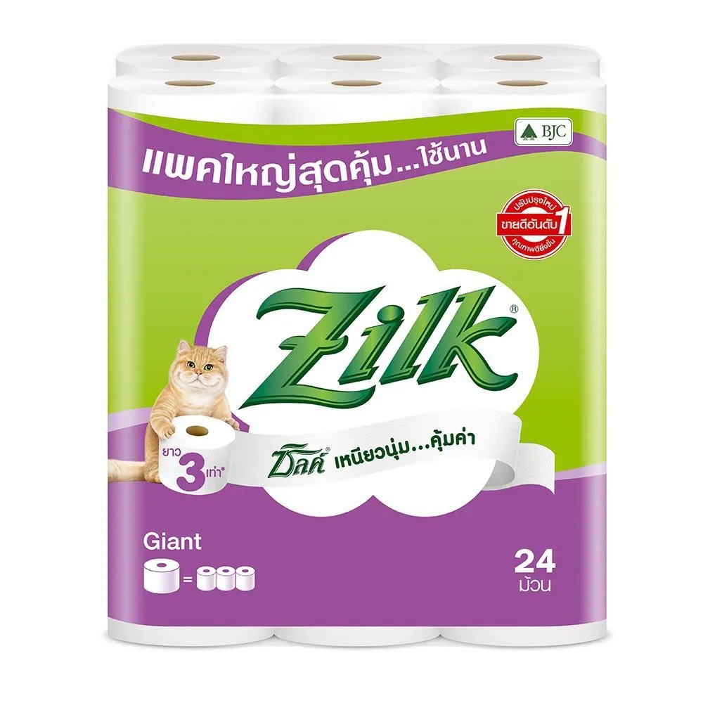 ZILK GIANT ซิลค์ ไจแอนท์ เหนียว นุ่ม ไม่ยุ่ยง่าย ยาวกว่า 3 เท่า ความยาวต่อม้วน 38 ม.ขนาดแผ่น 10. ...