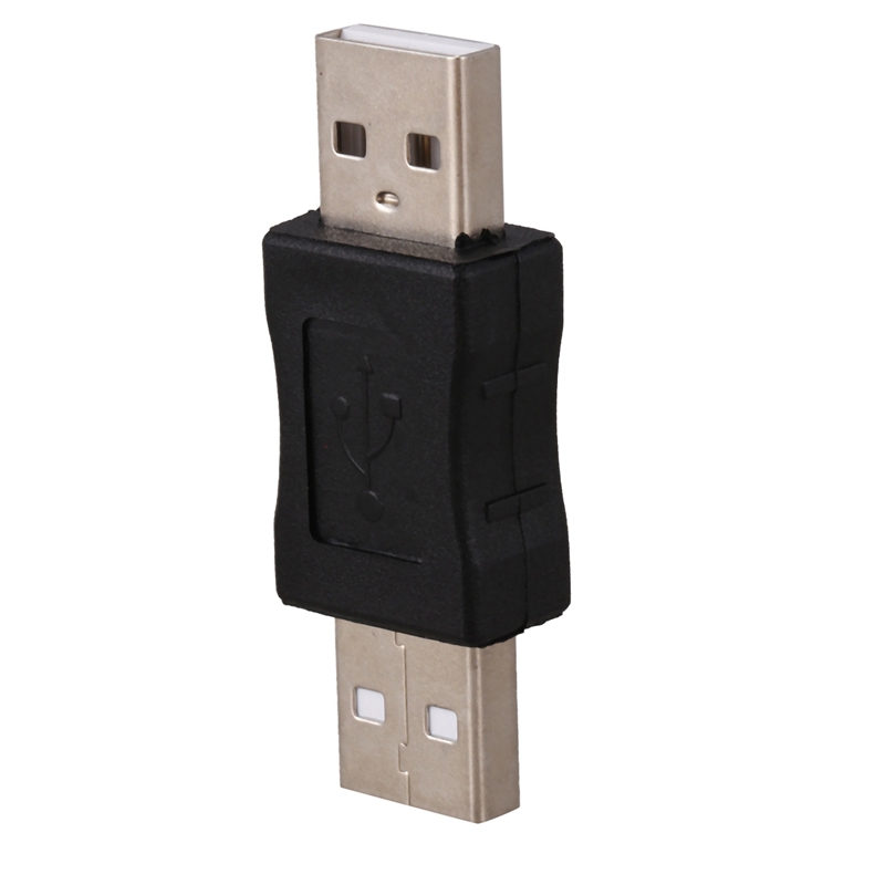 2X USB A Male to Male Connector Adapter Black - dyerdt745cfy7 - ThaiPick