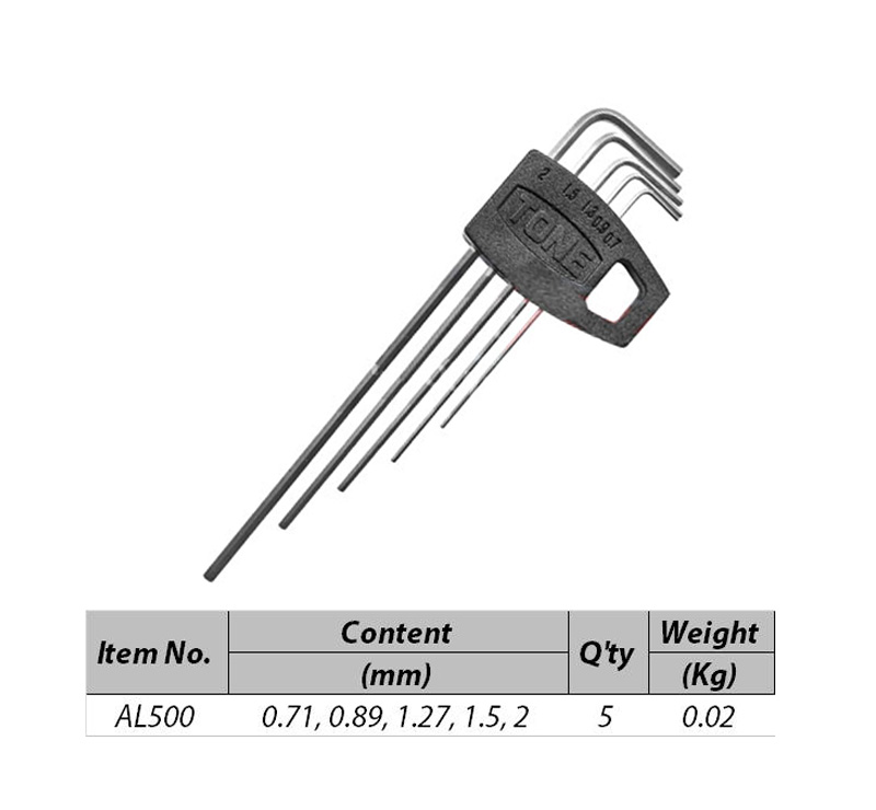 Tone Hex Key Wrench L-Type AL500 ประแจแอล ประแจหกเหลี่ยม 5 ชิ้น (รุ่น ...