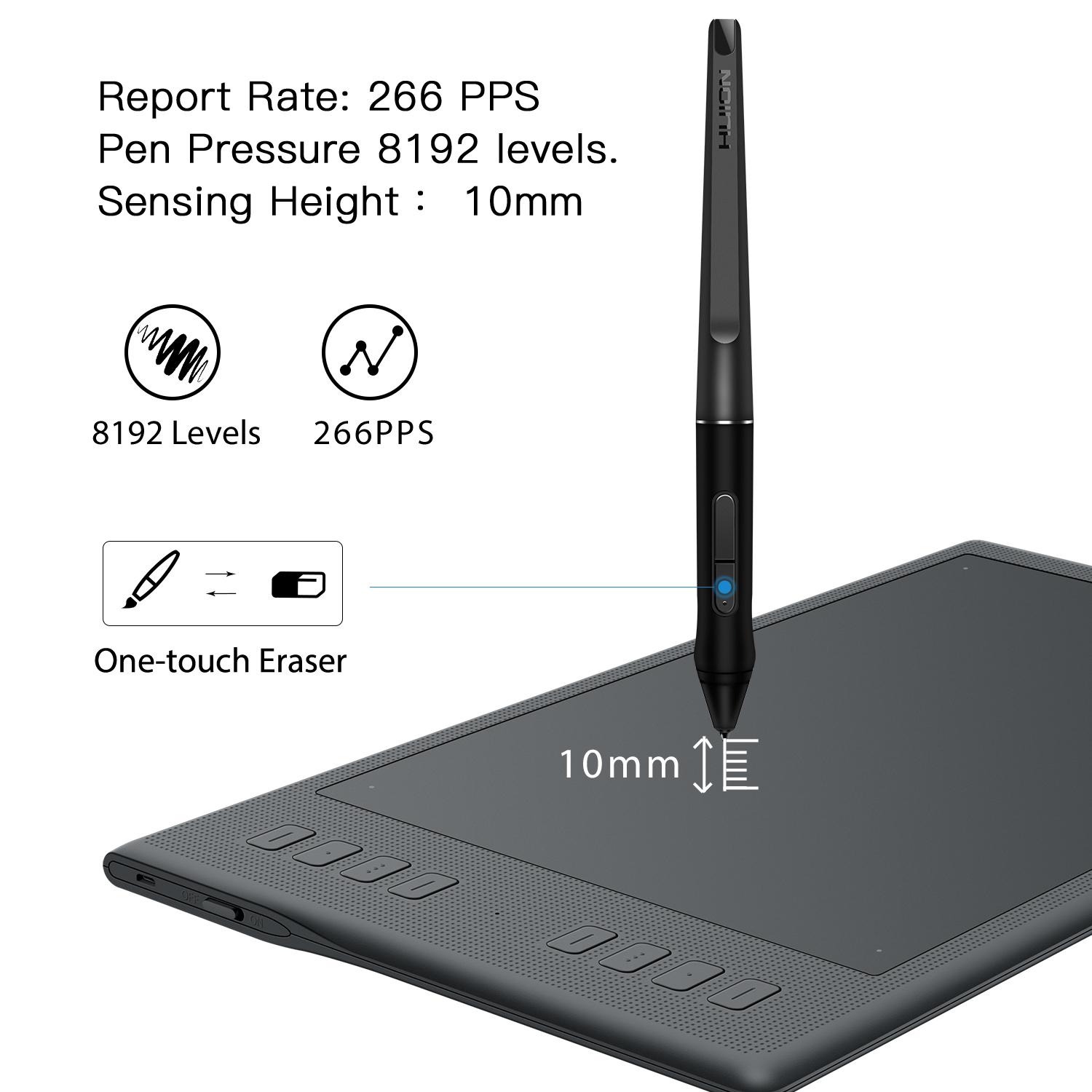 Huion Q11K V2 Wireless Graphic Drawing Tablet Upgraded Battery-Free ...