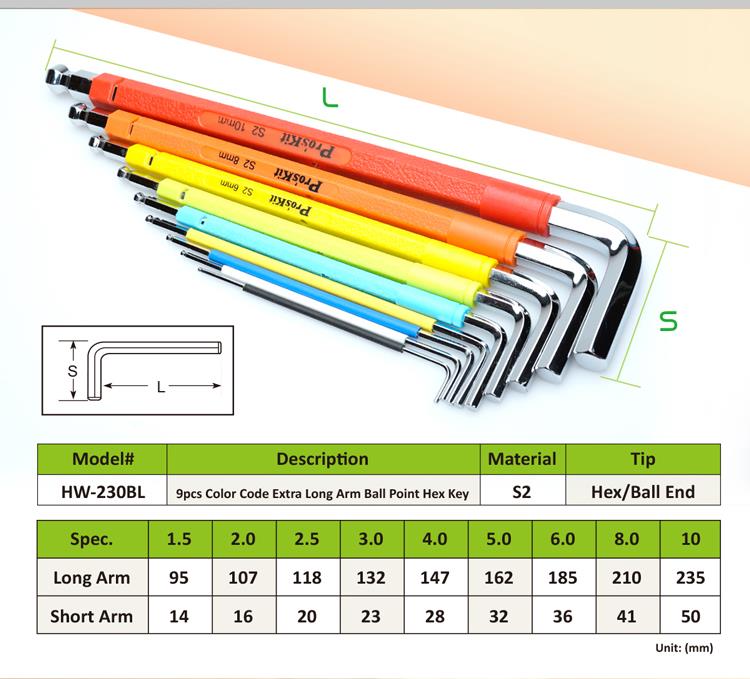 ชุดกุญแจหกเหลี่ยมแบบปลอกสี 9 ชิ้น HW-230BL PROS KIT - บริษัท นัฐพงษ์ เซลส์แอนด์เซอร์วิส จำกัด ...