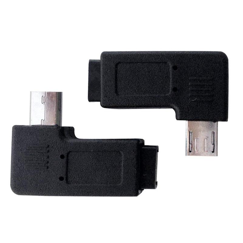2pcs 90 Degree Left and Right Angled Mini USB 5pin Male to Micro-USB ...