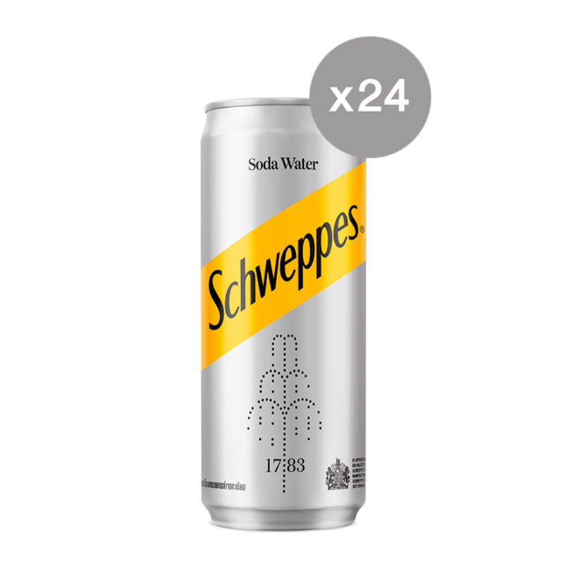 พร้อมส่ง ชเวปส์ น้ำโซดา 330 มล. x 24 กระป๋องSchweppes Soda Water 330 ml x 24 Cans - My KK ...