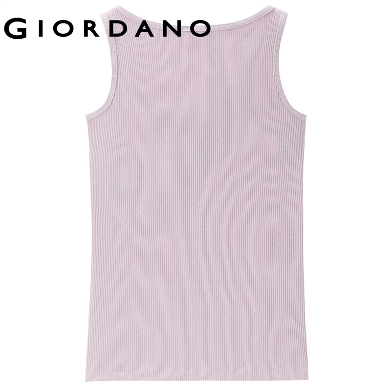 GIORDANO Women Tanks Slim Stretchy Ribbed Texture Casual Tanks Crewneck ...