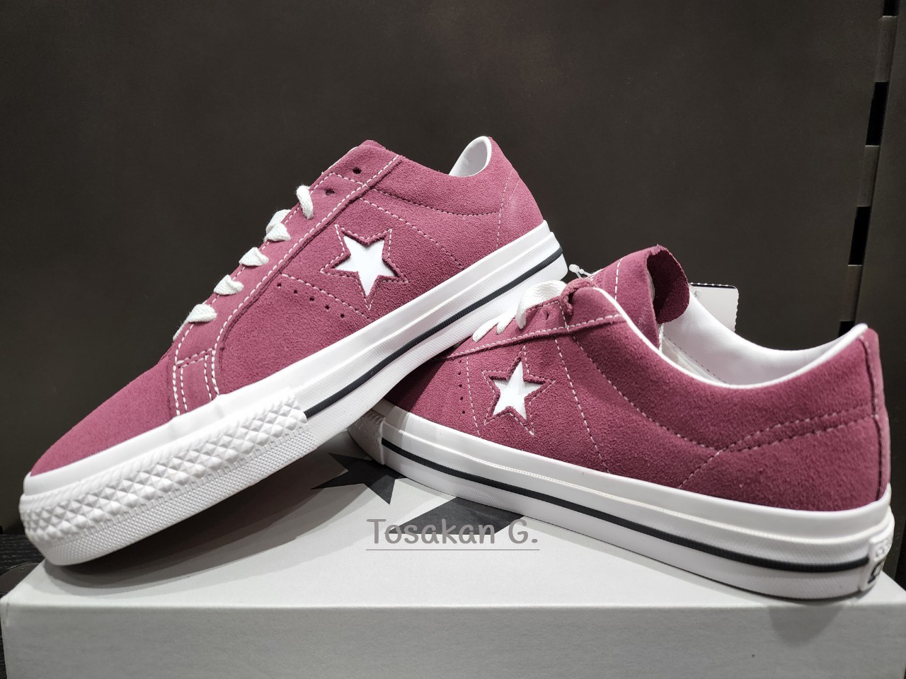 {ลิขสิทธิ์แท้} Converse One Star Pro Suede OX Pink หนังกลับสีชมพูเข้ม ...