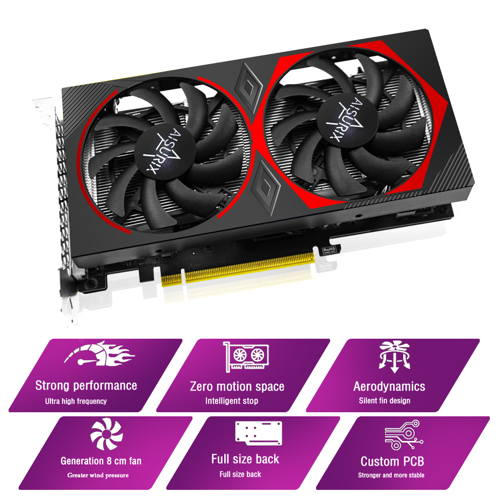 AISURIX การ์ดจอ GTX 1660 Super 6GB AMD Radeon GDDR6 การ์ดจอคอมพิวเตอร์ ...