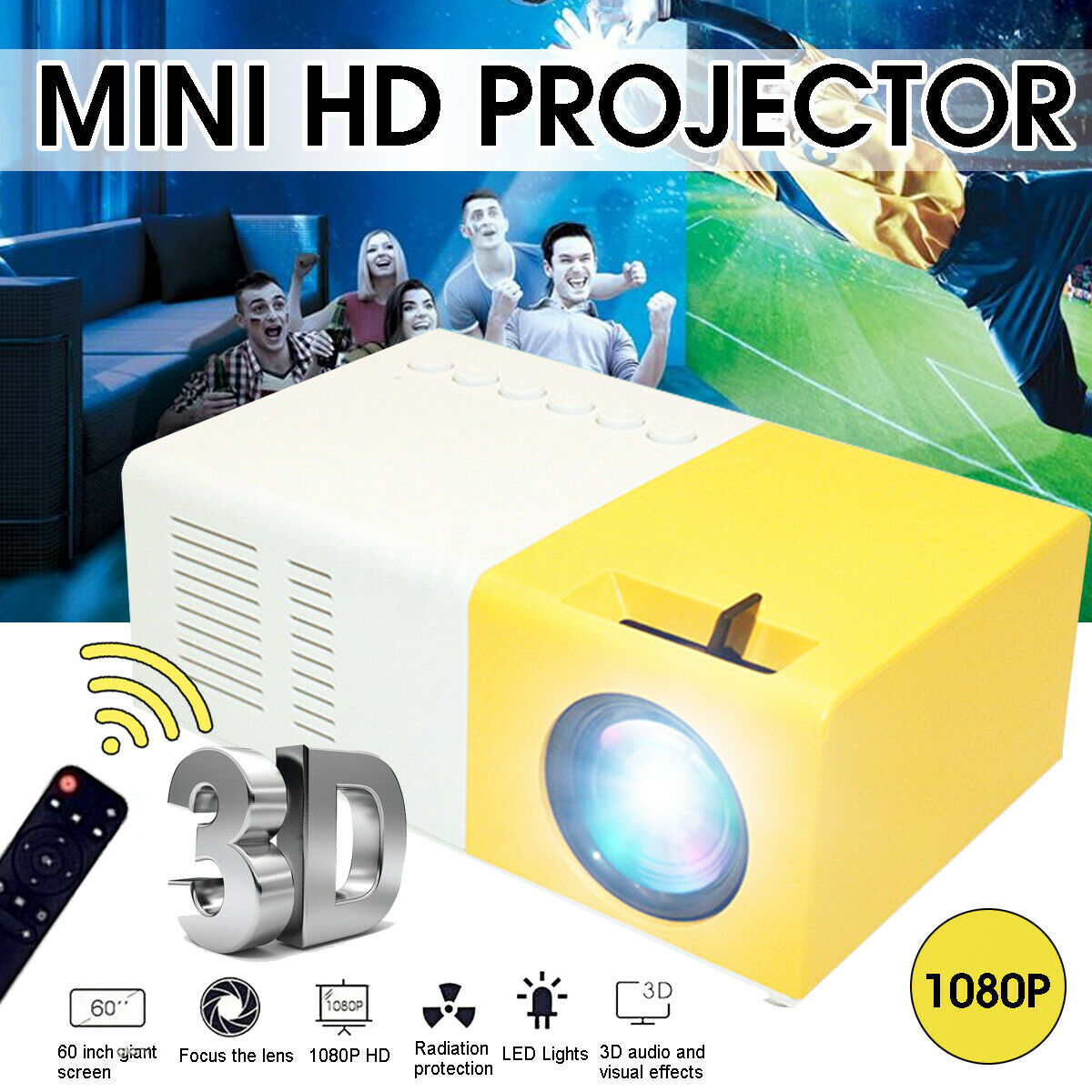 Nanotech HOT มินิโปรเจคเตอร์ขนาดพก Portable LED Mini projector รองรับ ...