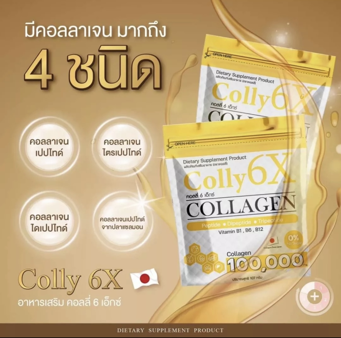 New Item (2 ซอง ราคาพิเศษ ) Colly 6X collagen 50,000 mg. บรรจุ 53.5 ...