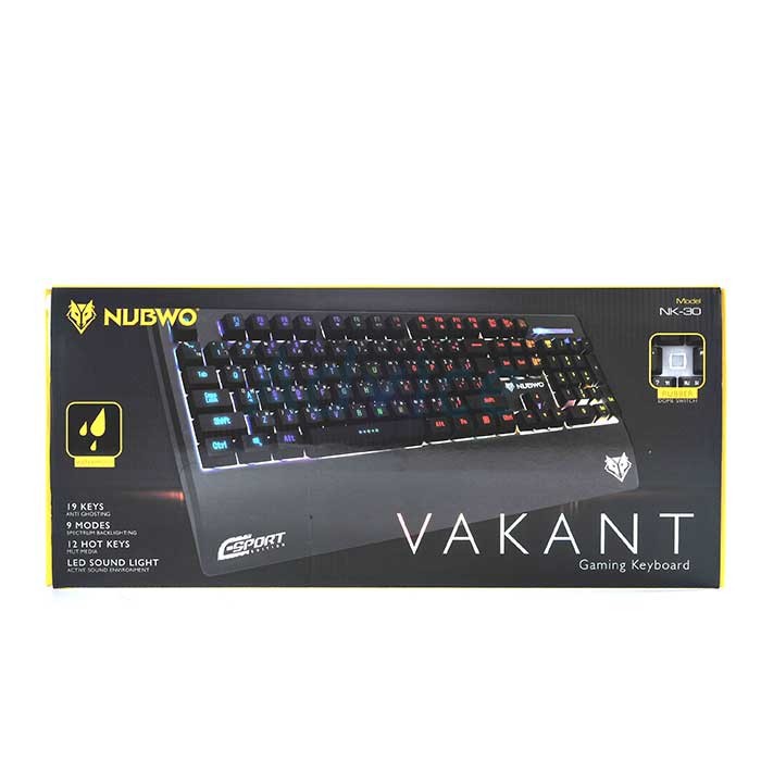 Nubwo NK-30 VAKANT Gaming Keyboard คีย์บอร์ดเกมมิ่งกันน้ำได้ ปุ่มยาง nk036 - gantdanju - ThaiPick