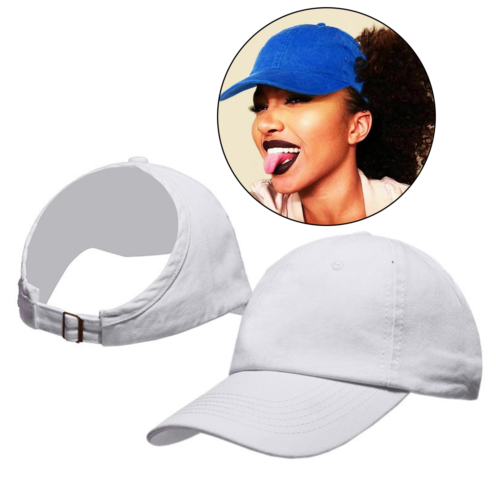 Hair Messy Bun Ponytail Baseball Hat Puff Ponytail High Messy Bun Cap ...