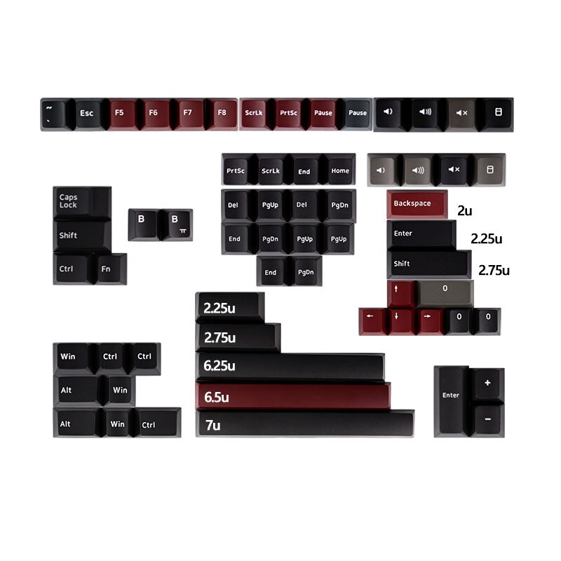 64 Keys/Set FL Dolch Supplement Keycaps Kit 1.5U Ctrl Alt 2.25U 2.75U 6.25U 6.5U 7U Spacebar 1 ...