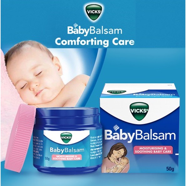Vicks Baby Balsam วิคส์ เบบี้ บัลแซม 50 กรัม สูตรอ่อนโยน สำหรับเด็กทารก ...