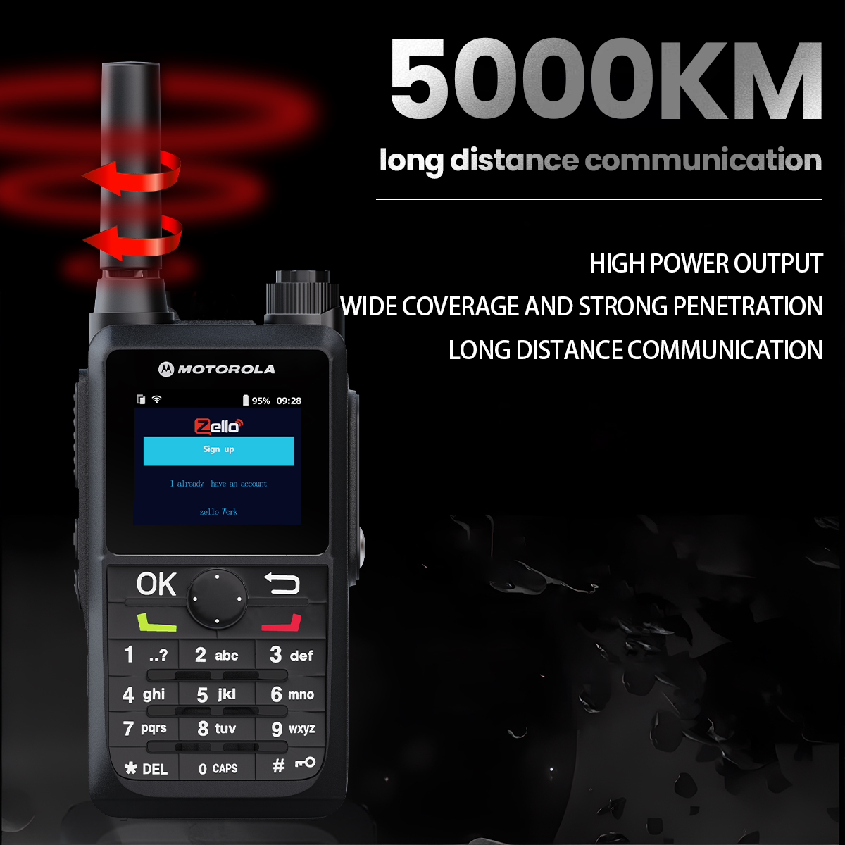 Motorola Zello วิทยุสื่อสาร T88 Plus 6800mAH การสื่อสารทางไกล 5000KM ...