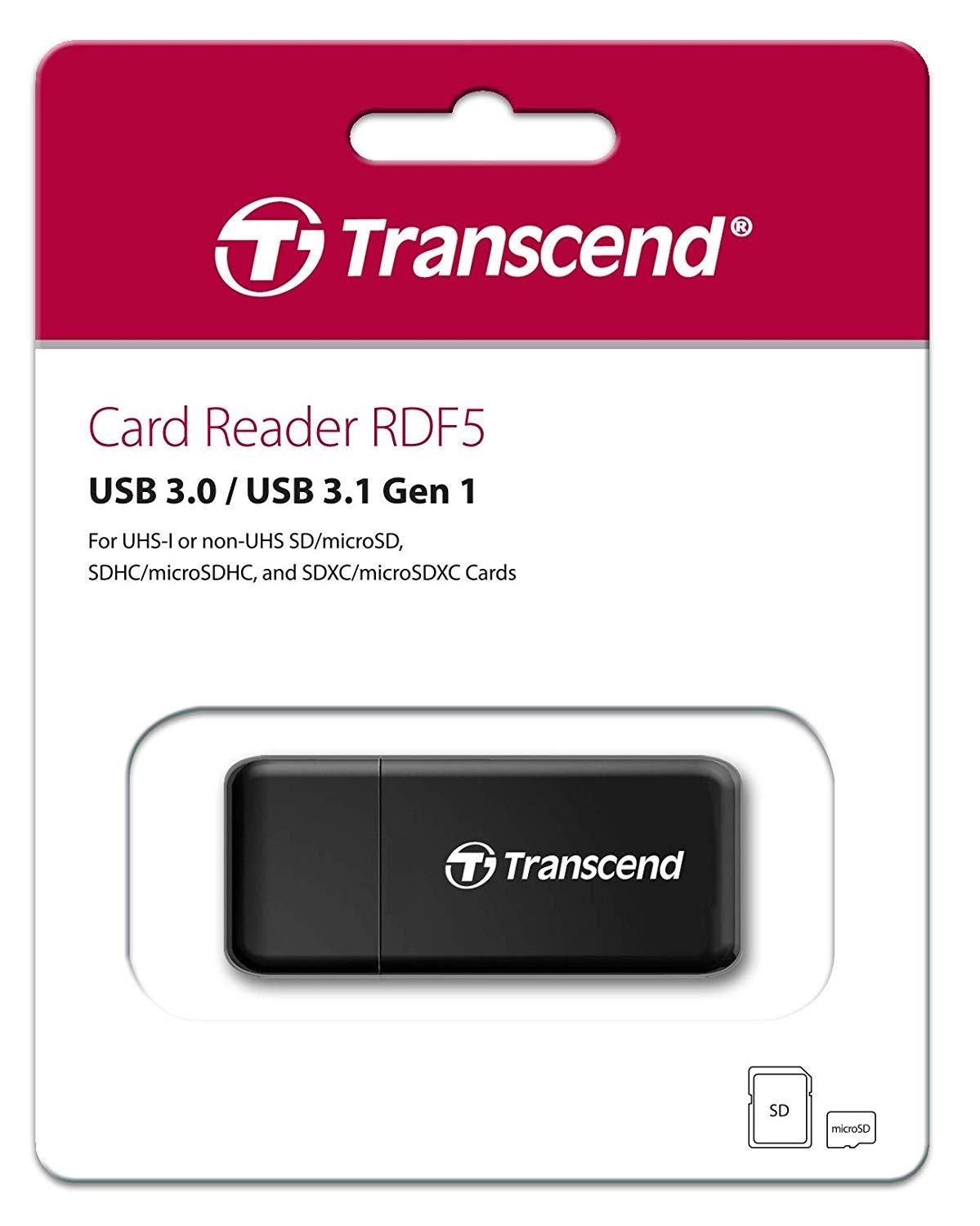 Transcend RDF5 SD & Micro SD USB3.0 Card Reader (Black) - Legend ...