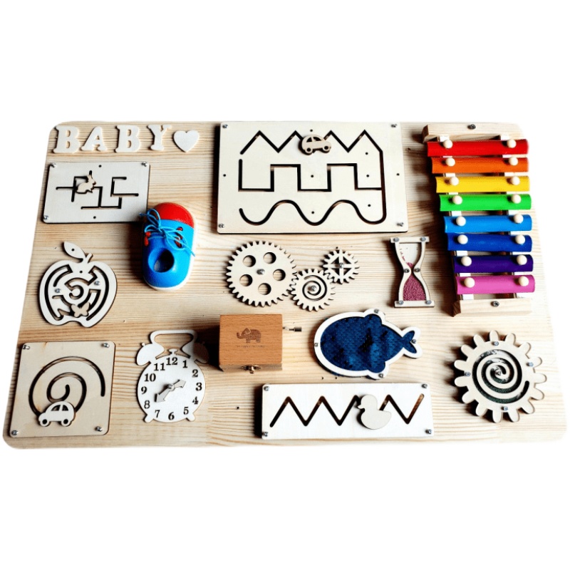 Children Busy Board Accessories DIY Wood Toy Montessori Material For ...