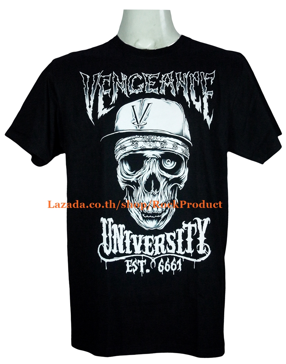 เสื้อวง VENGEANCE UNIVERSITY ไซส์ยุโรป เสื้อยืดวงดนตรีร็อค เสื้อร็อค ...