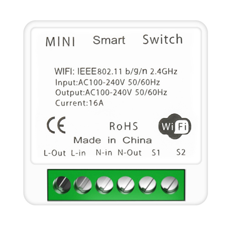 16A Wifi Smart Switch Module 2-Way Control Timer DIY MINI Wireless ...