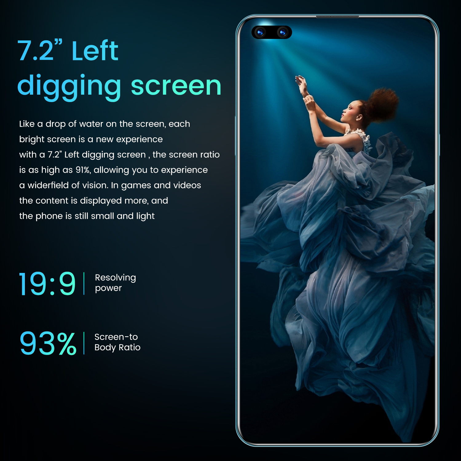 ZZ BI โทรศัพท์มือถือ5G Mate 45 Pro Mobile phone ใหญ่หน้าจอ7.2นิ้ว Ram ...