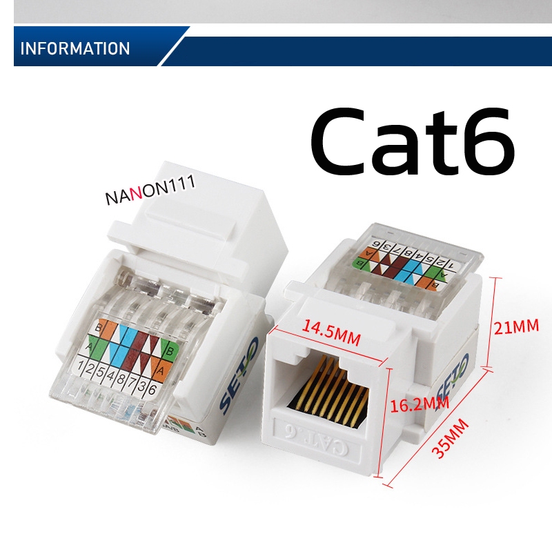 SETO CAT5e Cat6 RJ45 MODULE หัวแลนตัวเมีย เต้ารับหัวแลนตัวเมีย Lan RJ45 ...
