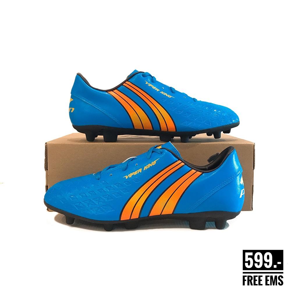 (PANลิขสิทธิ์)รองเท้าฟุตซอล PAN WAVE II หนังวัว สีใหม่ สีน้ำเงิน ไซส์ ...